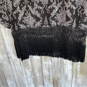 entro | Tops | Entro Sheer Mesh Fringe Bottom Cropped Blouse | Poshmark